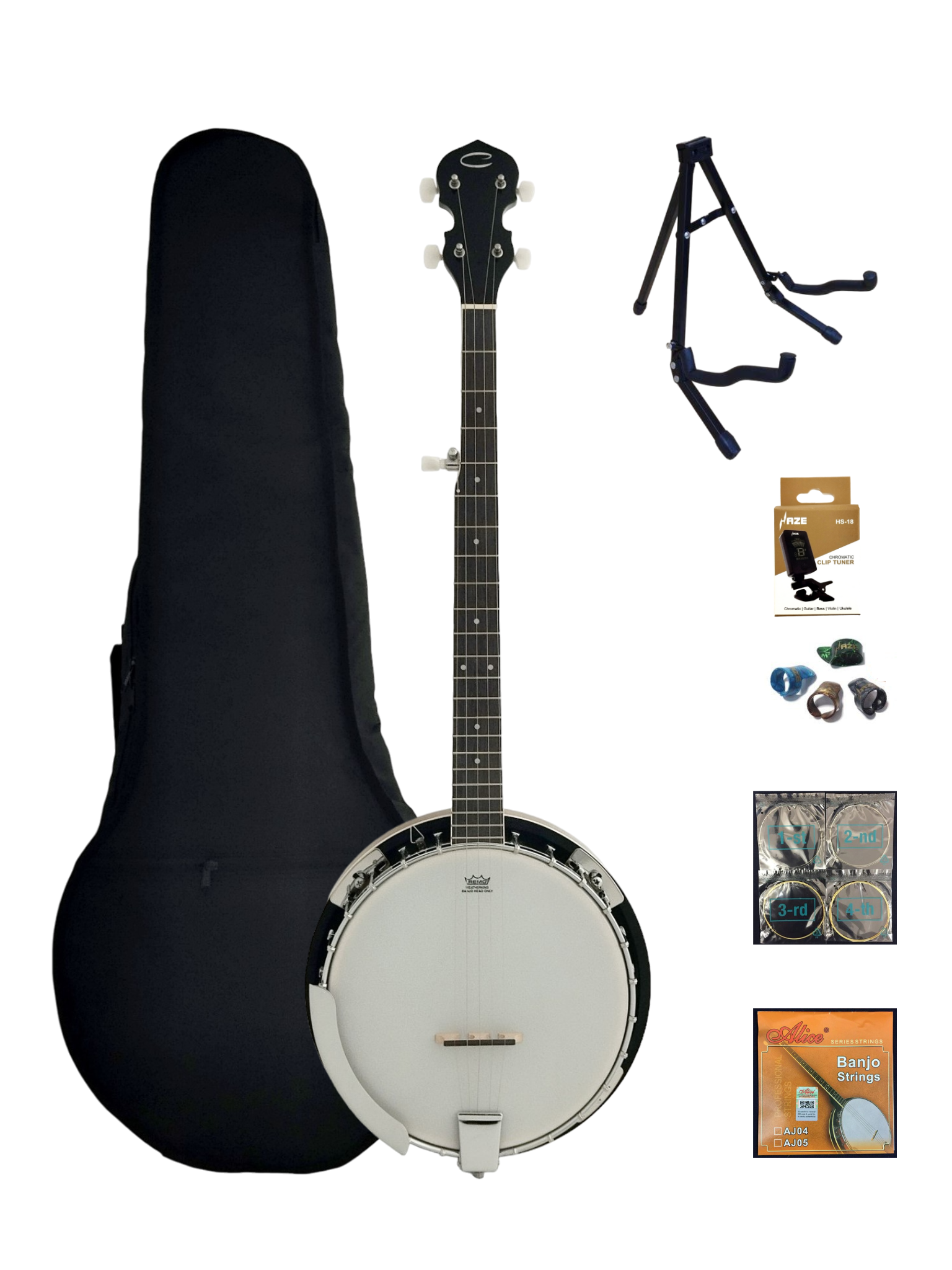 Caraya 5-String Mahogany Body Resonator Banjo with pickup - Natural BJ ...