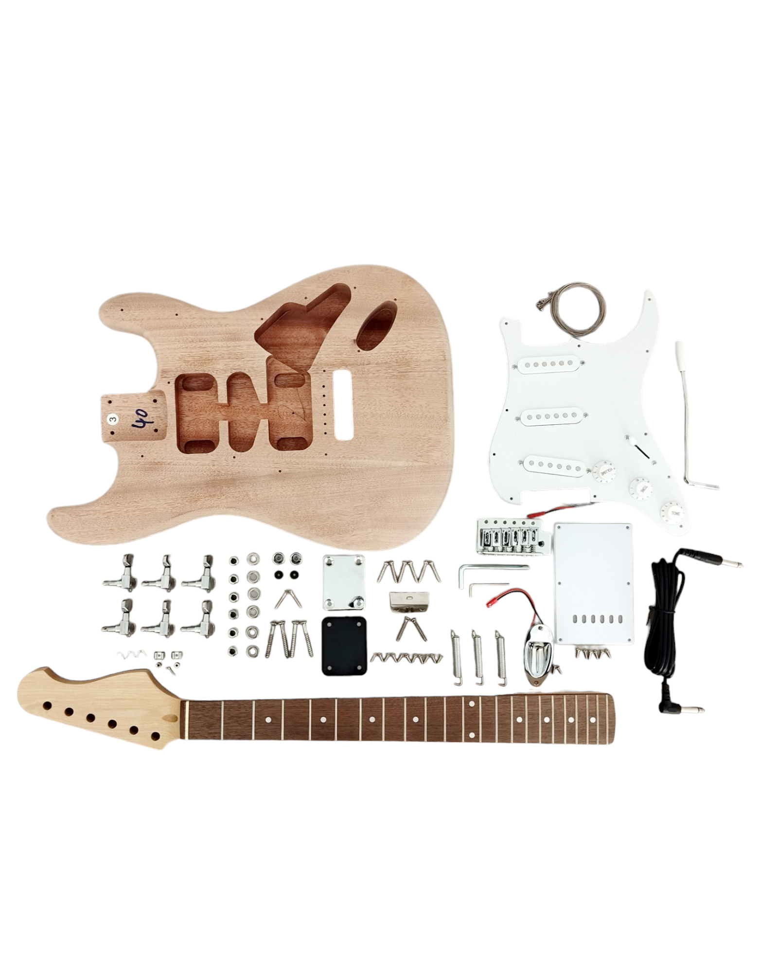 E200MDIY Mahogany Body Electric Guitar DIY Kit, No-Soldering, SSS ...