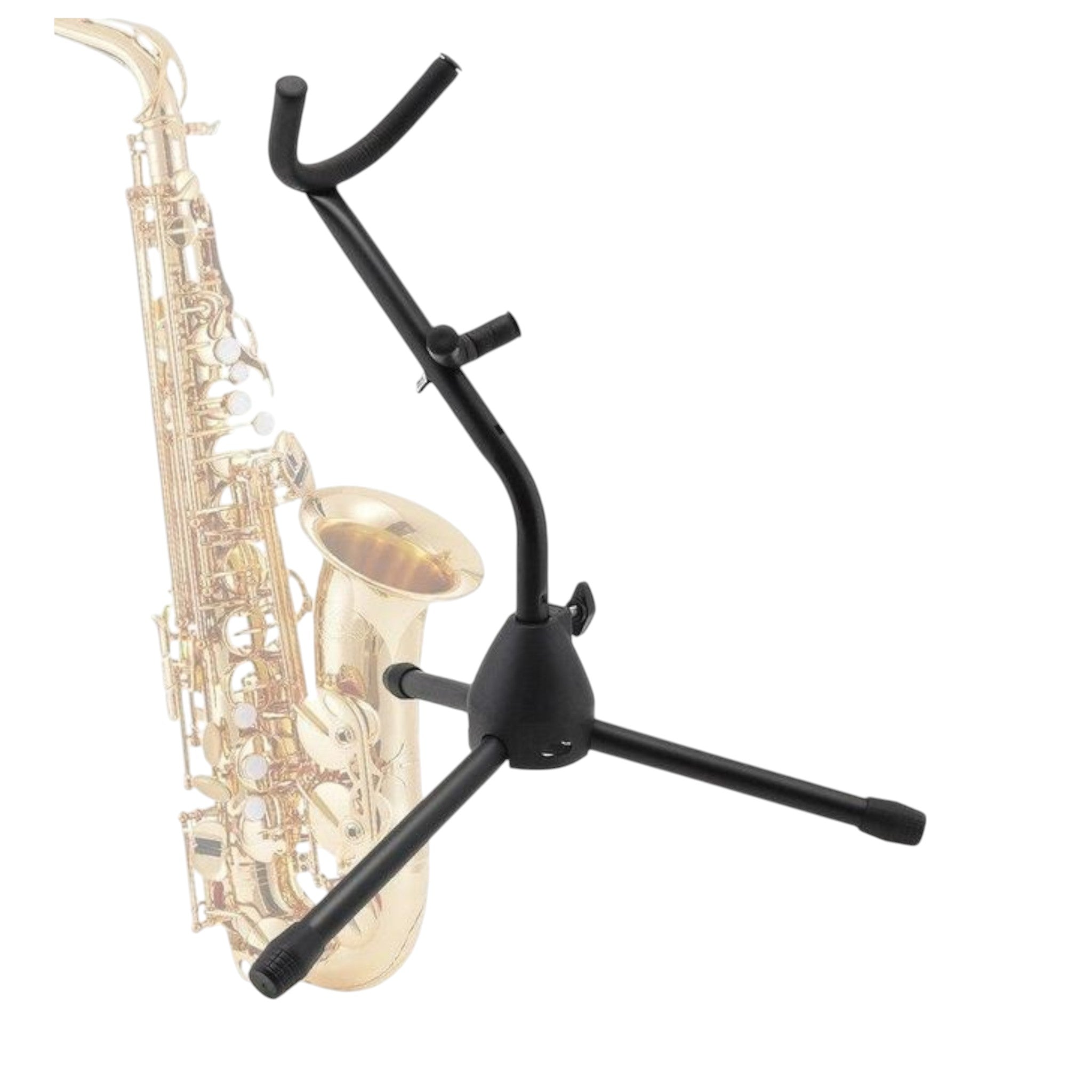 Haze GS8F Lightweight Tubular Metal Alto Saxophone Stand w/ Foldable T ...