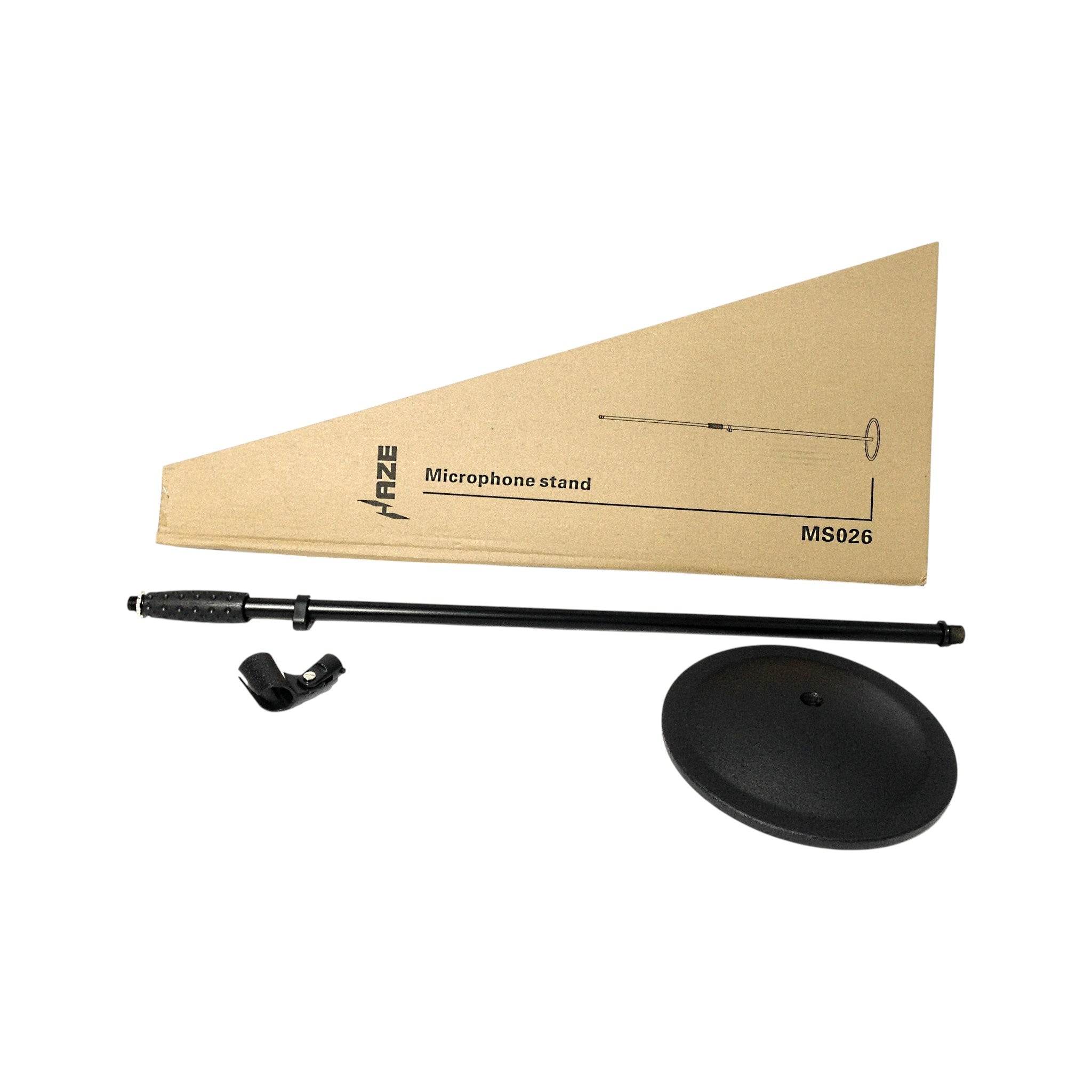Haze MS026 Cast Iron Round Base Rod Combination Microphone Stand + Cli ...