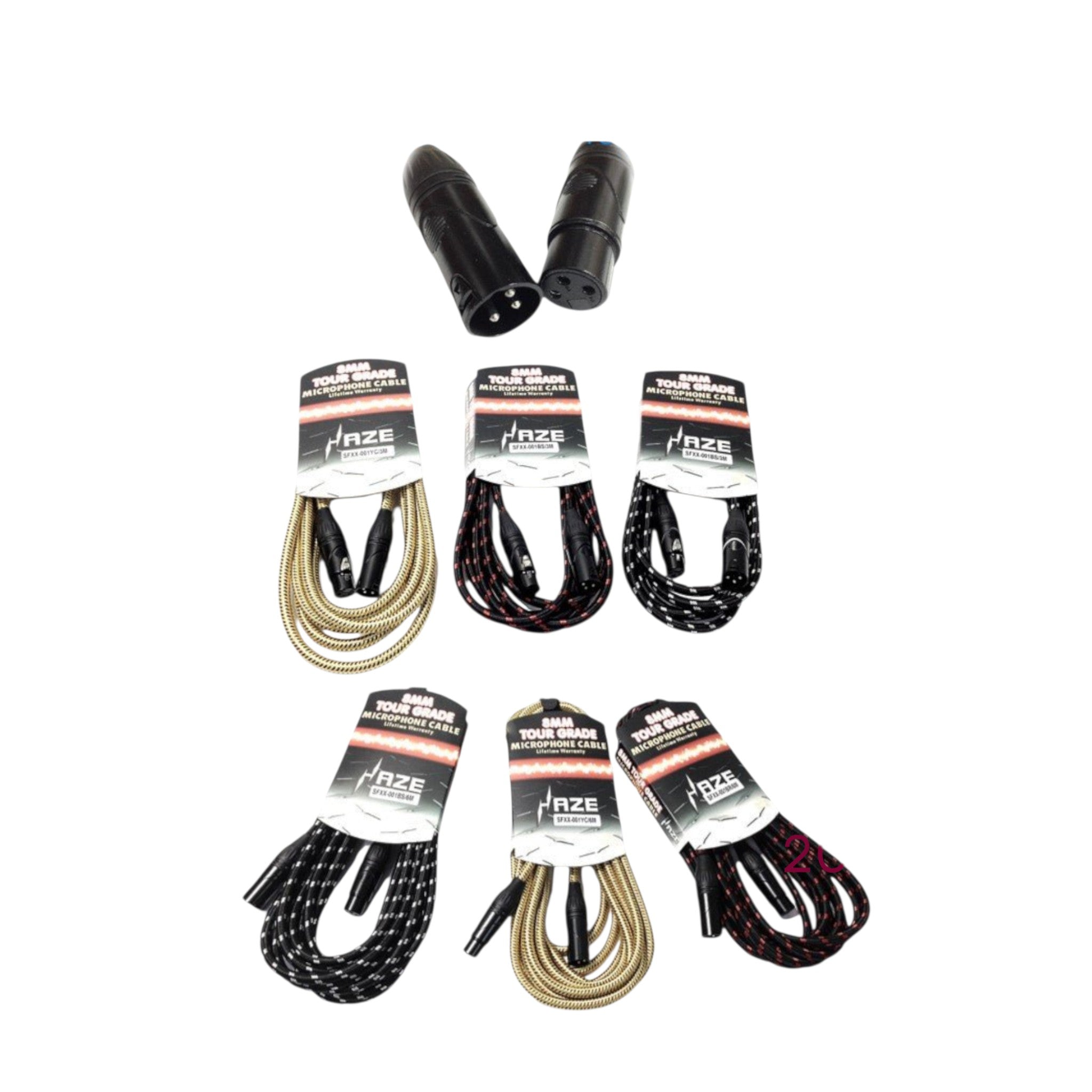 Haze 3m 6m Braided Tweed 3-Pin Balanced XLR Microphone Cable SFXX-001 ...