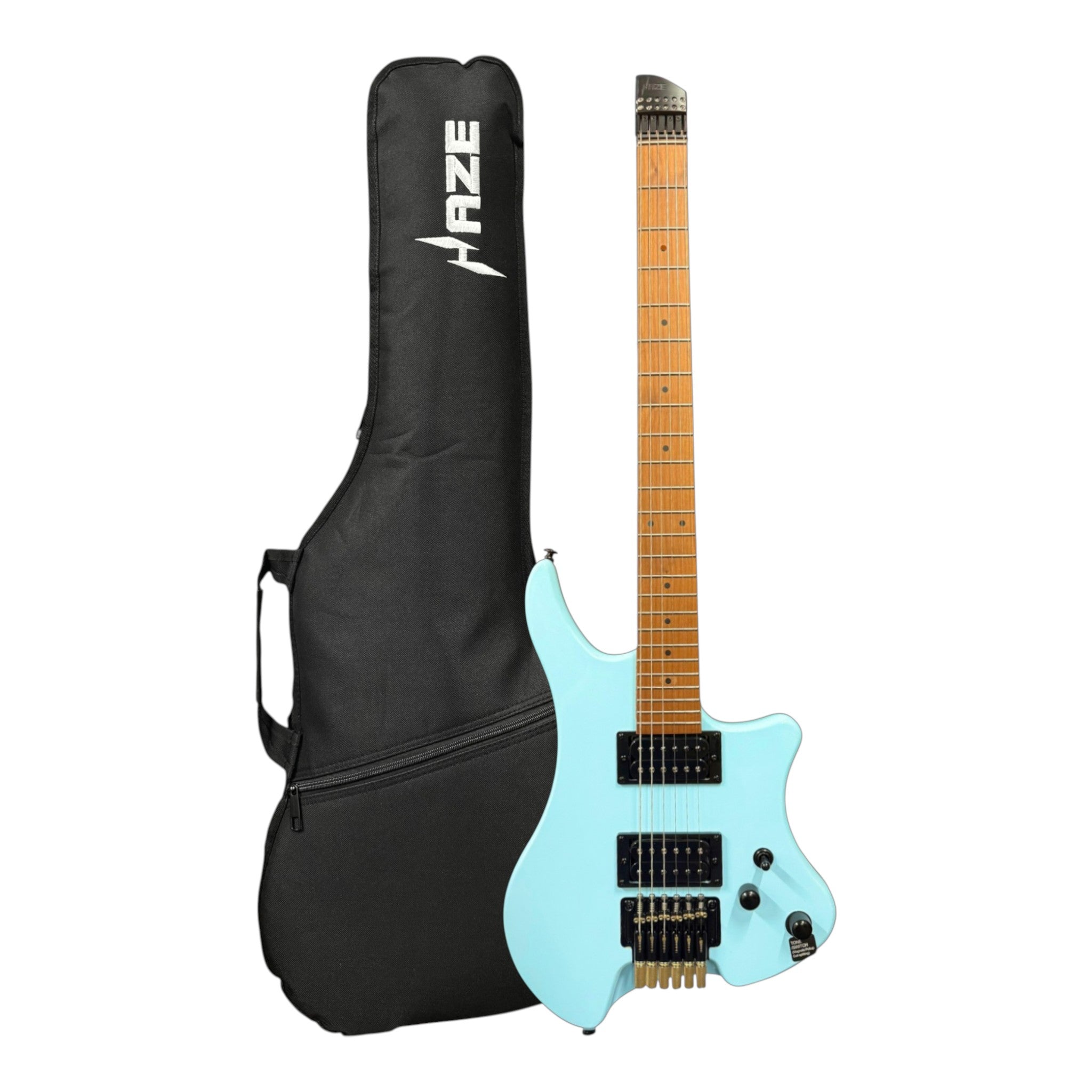 Haze HL1A Light Blue Headless Electric Guitar with Split Coil – Haze ...